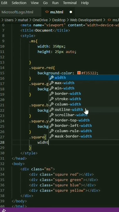 Microsoft Logo Using Html And Csswebsitedesign Youtube