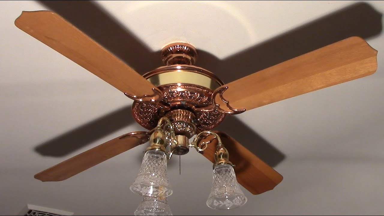 Brass and Copper Casablanca Victorian Ceiling Fan - YouTube