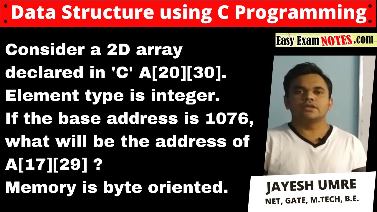 Consider a 2D array A[20][30]. Element type is integer. Base address is ...