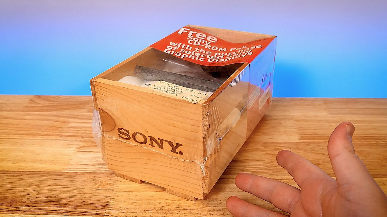 Official 'Displays by Sony' 1997 Wooden CD Crate - YouTube
