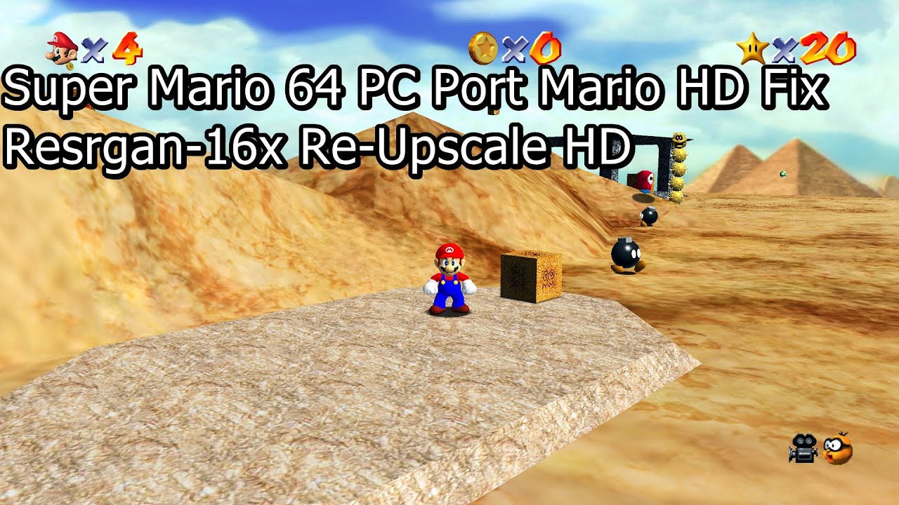Super Mario 64 PC Port Mario HD Fix Resrgan-16x Re-Upscale HD Texture ...