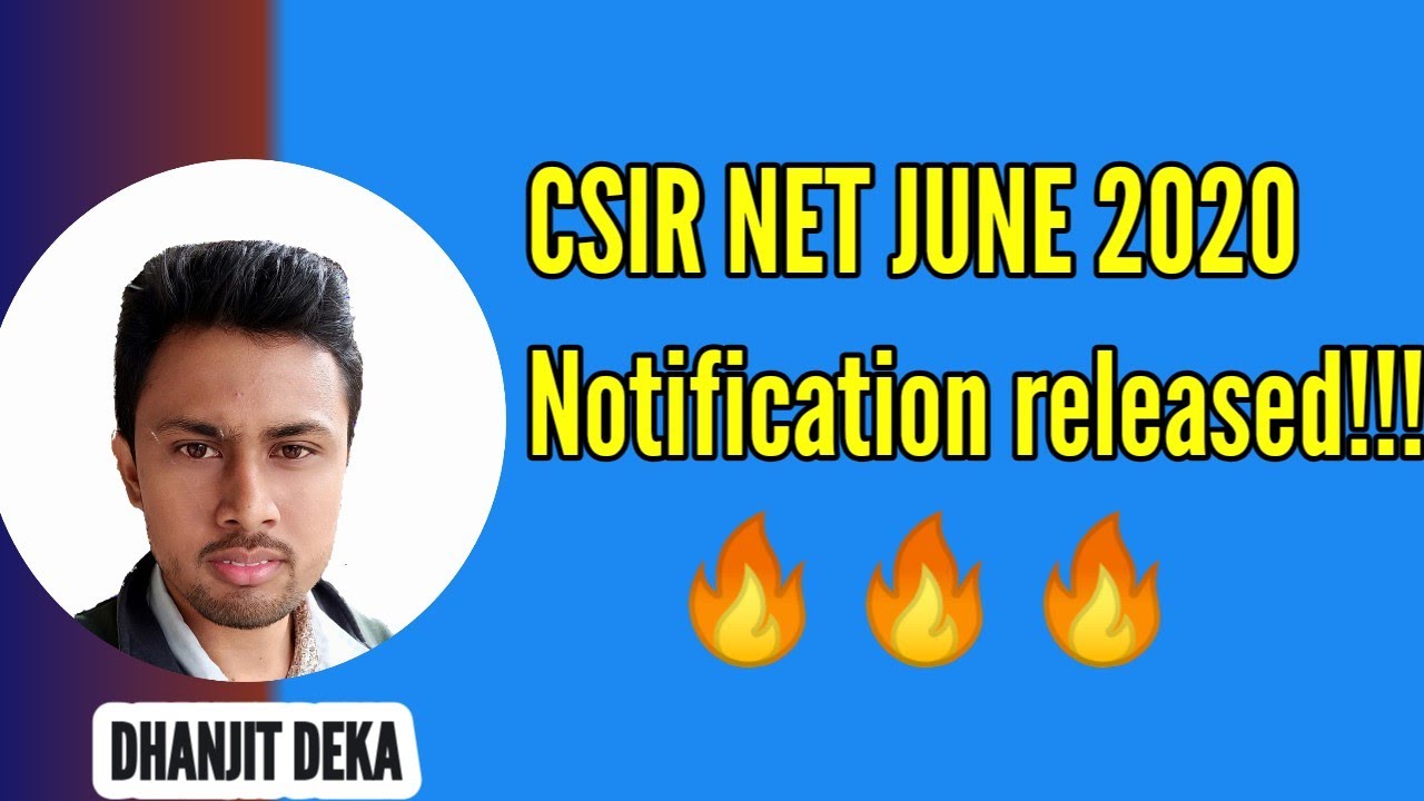 Csir Net June 2020 Exam Date Chemistry Tutorial Youtube