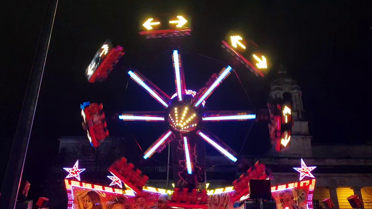 Leigh danter superstar fair ride @ cardiff calennig funfair 2019 - YouTube
