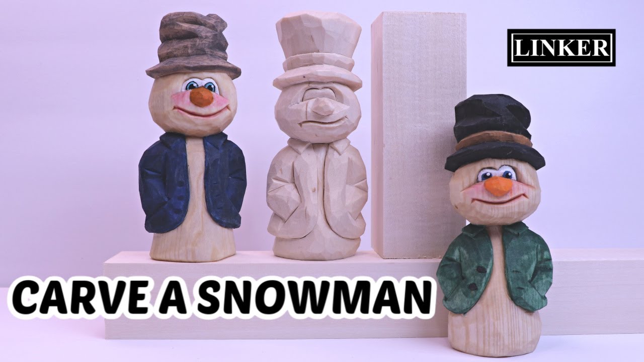 How to Carve a Simple Snowman with Coat -Full Woodcarving Tutorial ...