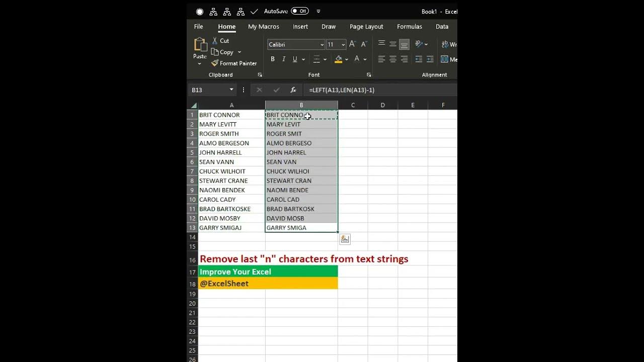 Remove Last N Characters From Text Strings Shorts Youtube