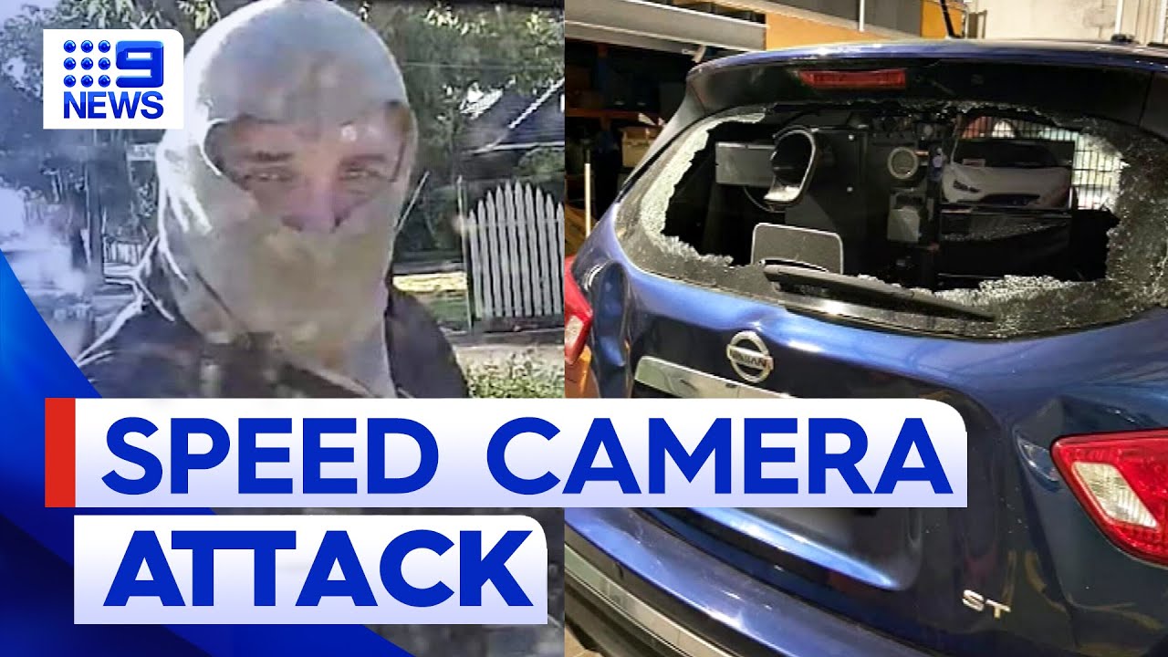 Five men wanted for smashing mobile speed camera | 9 News Australia ...