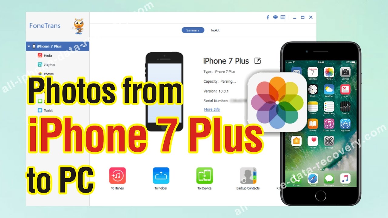 How to Backup Photos from iPhone 7 Plus to PC in One Click - YouTube