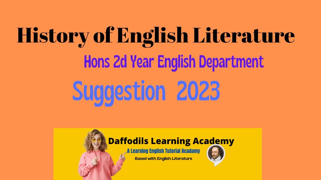 History of English Literature suggestion for Hons 2nd Year English ...