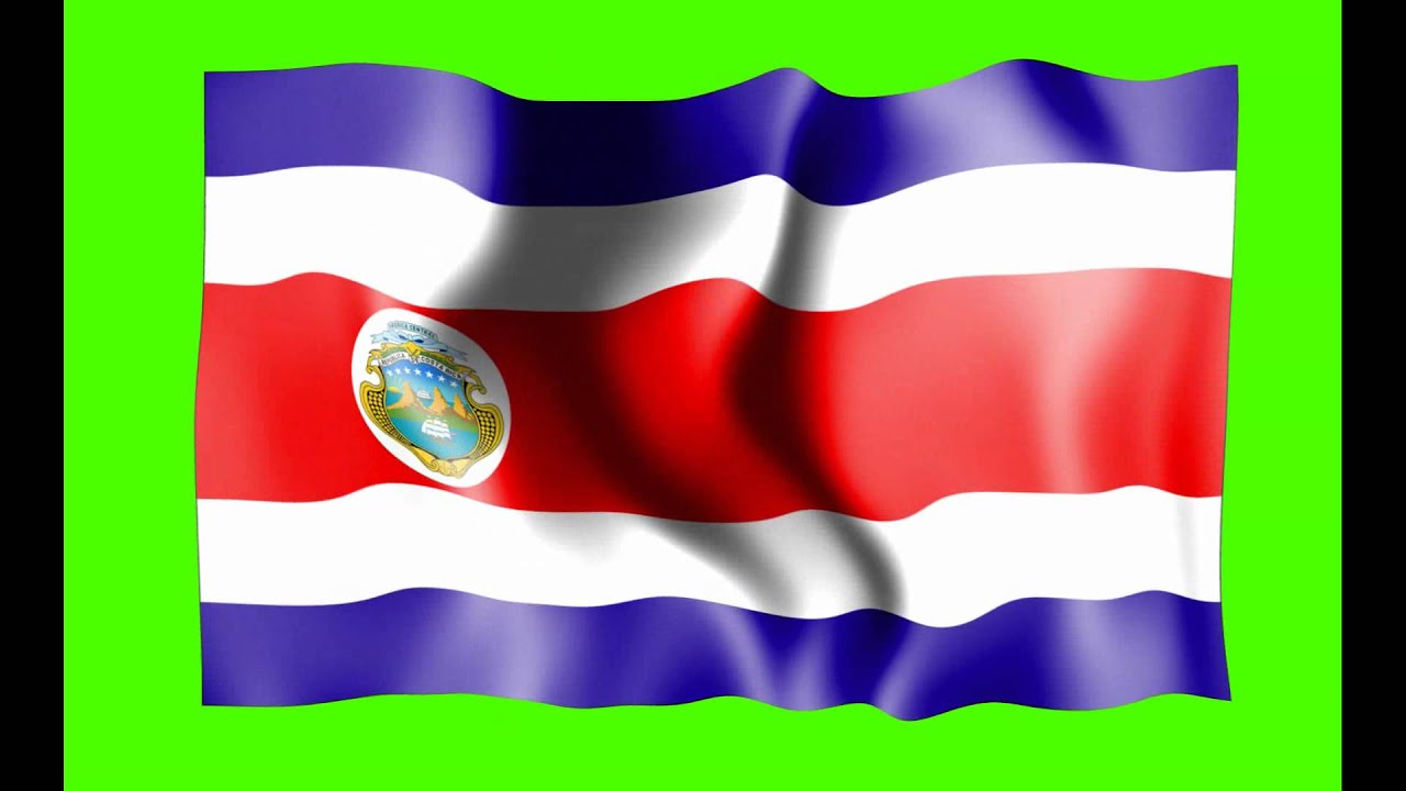 Costa Rica Waving Flag Green Screen Animation - Free Royalty Footage ...