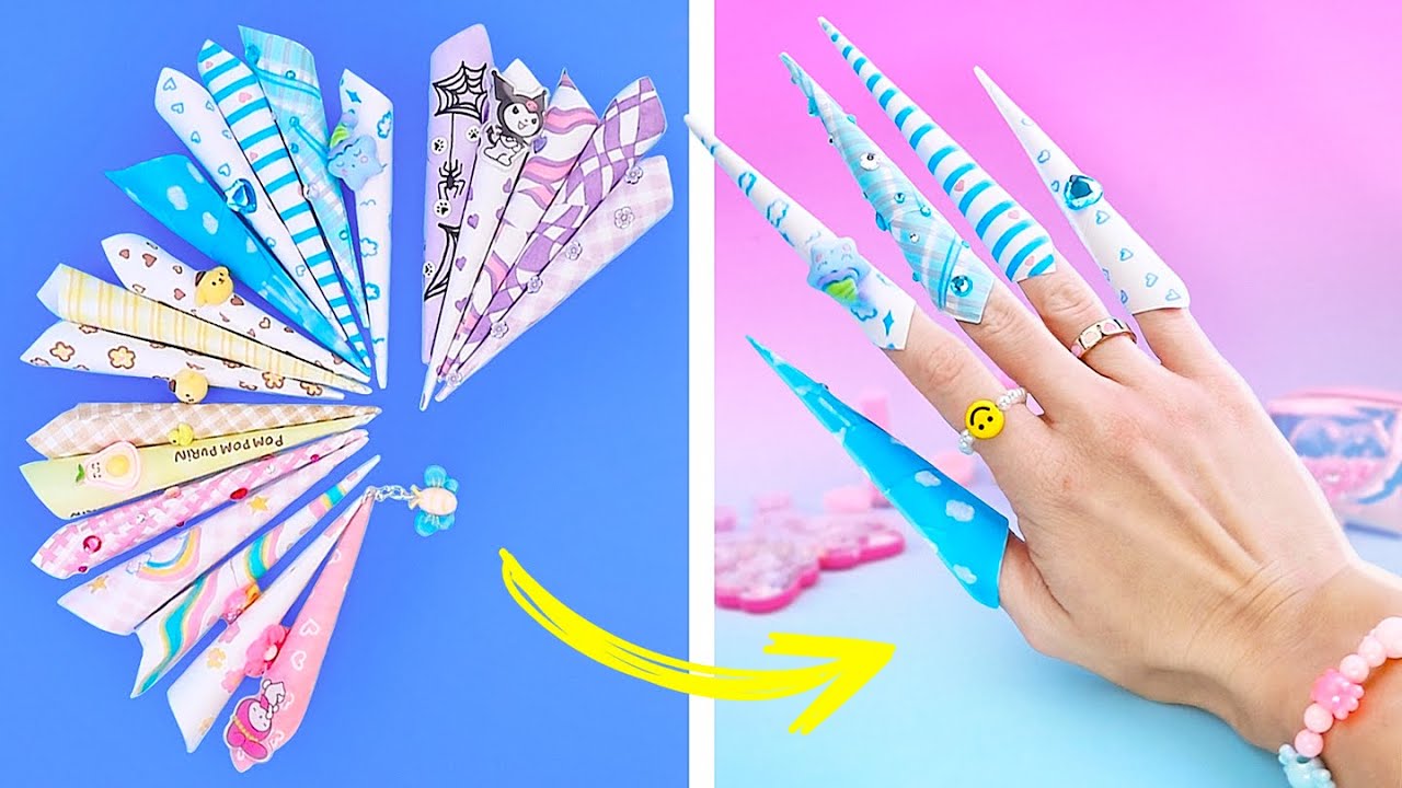 How to Make Paper Nails / Paper Craft - YouTube