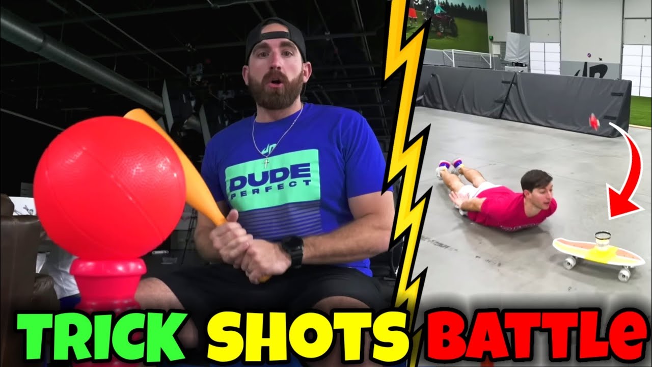 Dude perfect's Toy Trick Shot Battle (REACTION) - YouTube
