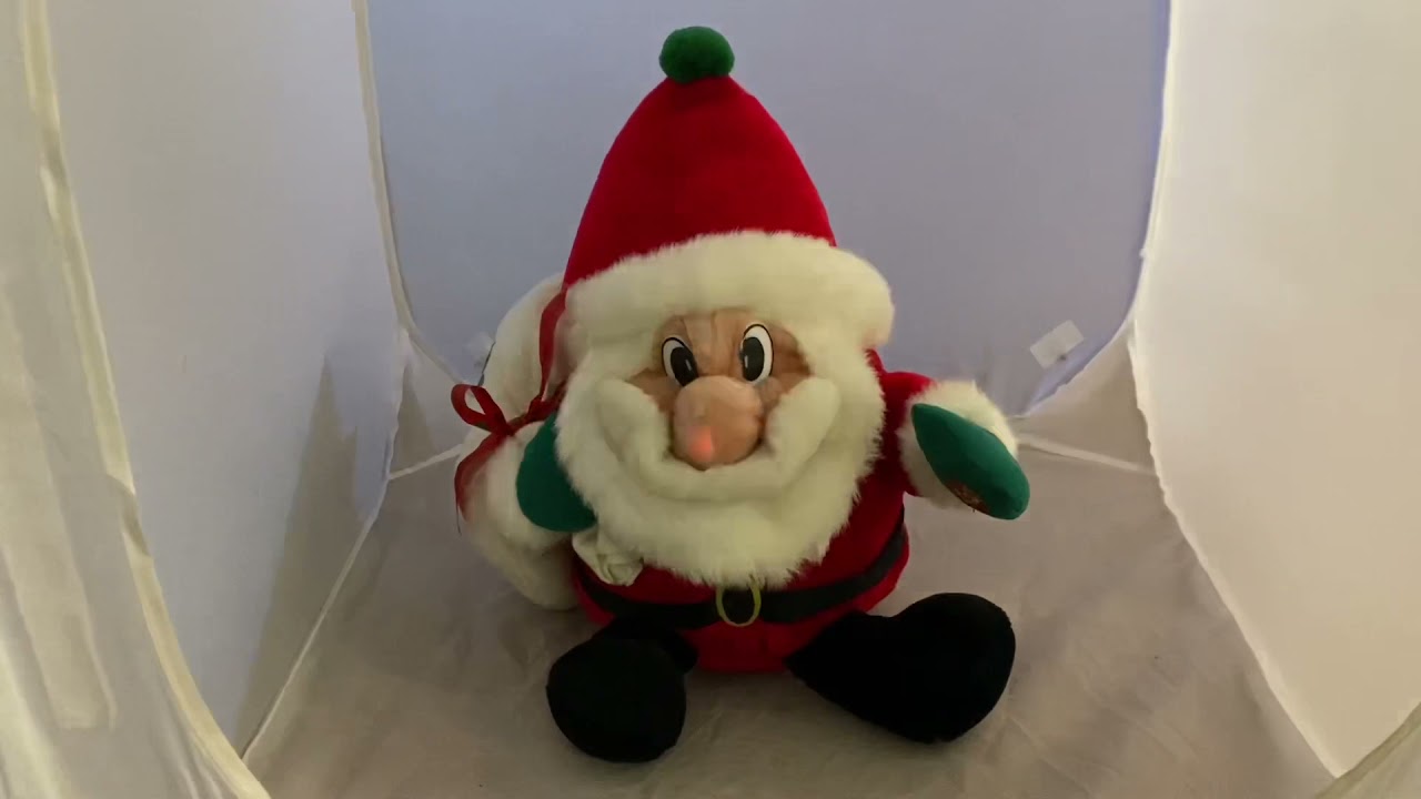 Santa Claus Musical Plush Nose Lights Up Plays Various Christmas Carols ...