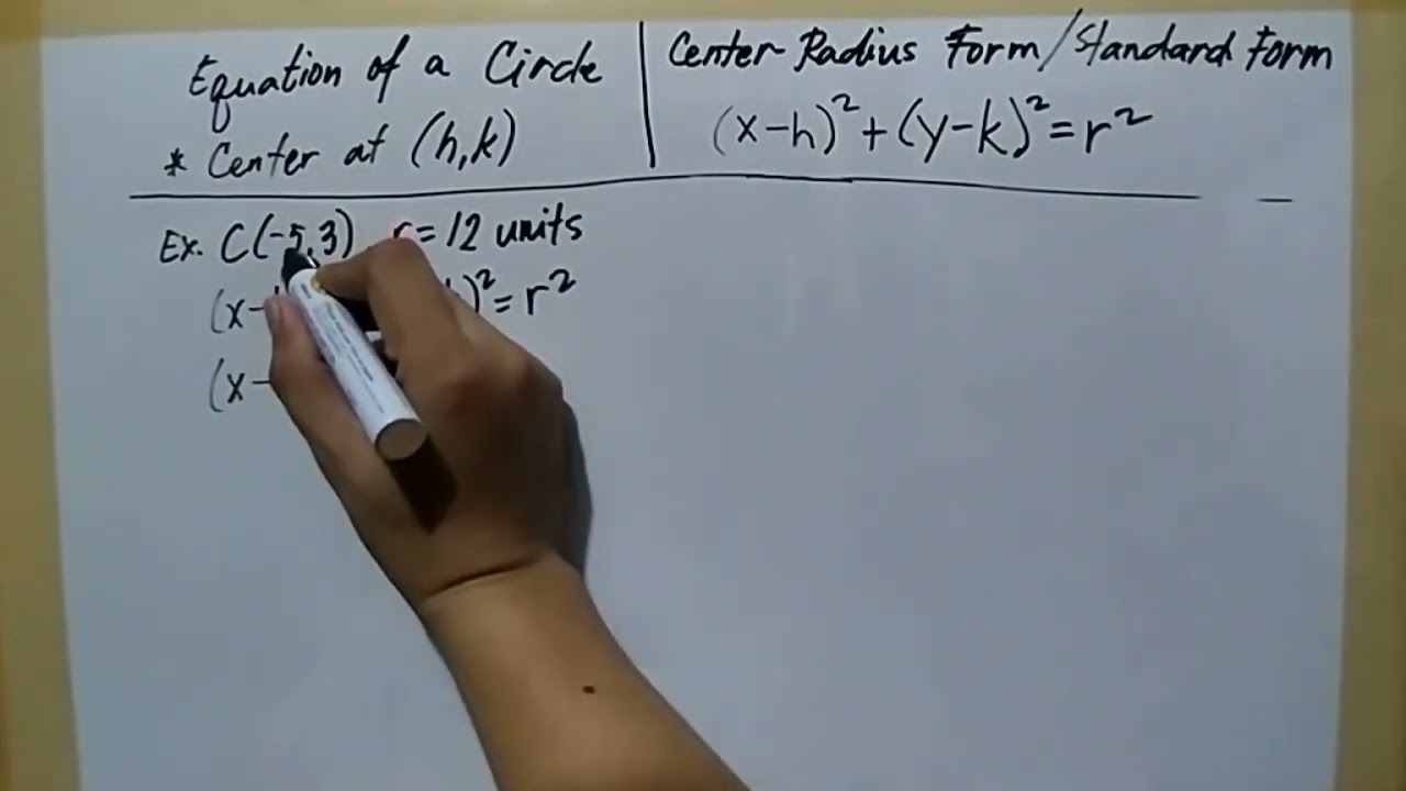 Equation of a Circle | Center at (h,k) or Center not on the Origin ...