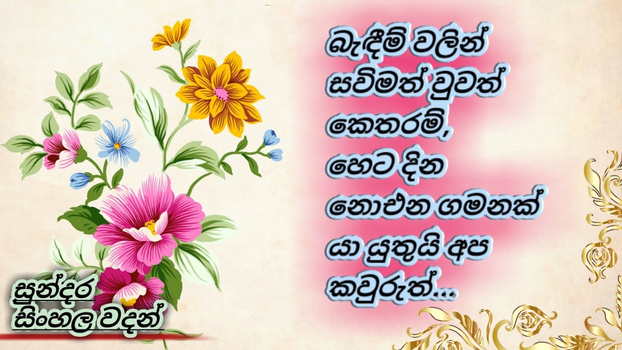 වටිනා සිංහල ඔවදන් | ඔබත් නරඹන්න අගනා වදන් පෙලක් එක දිගට | sinhala wadan ...