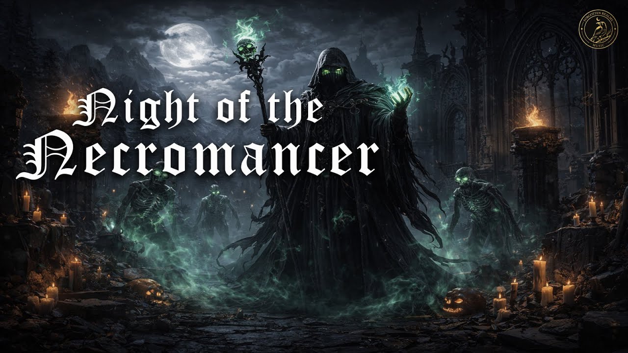 NECROMANCER’S NIGHT 🔥 Dark Fantasy Ambient Music | 1 Hour RPG, Focus ...