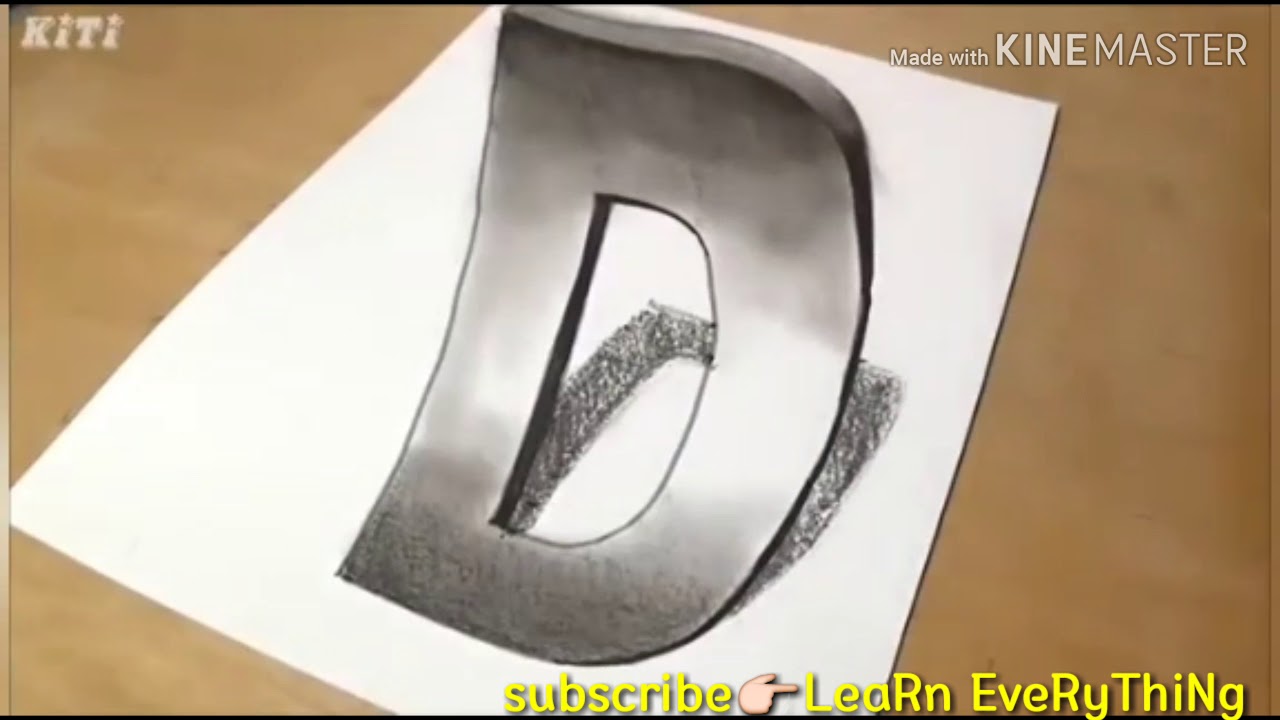 Wonderful Drawing, Easy method English word "D" 🌹🌹🌹 - YouTube