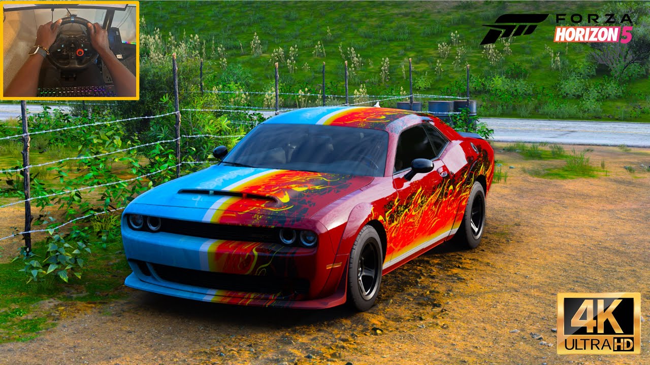 Forza Horizon 5 - Dodge Challenger SRT Hellcat - Logitech G29 Steering ...