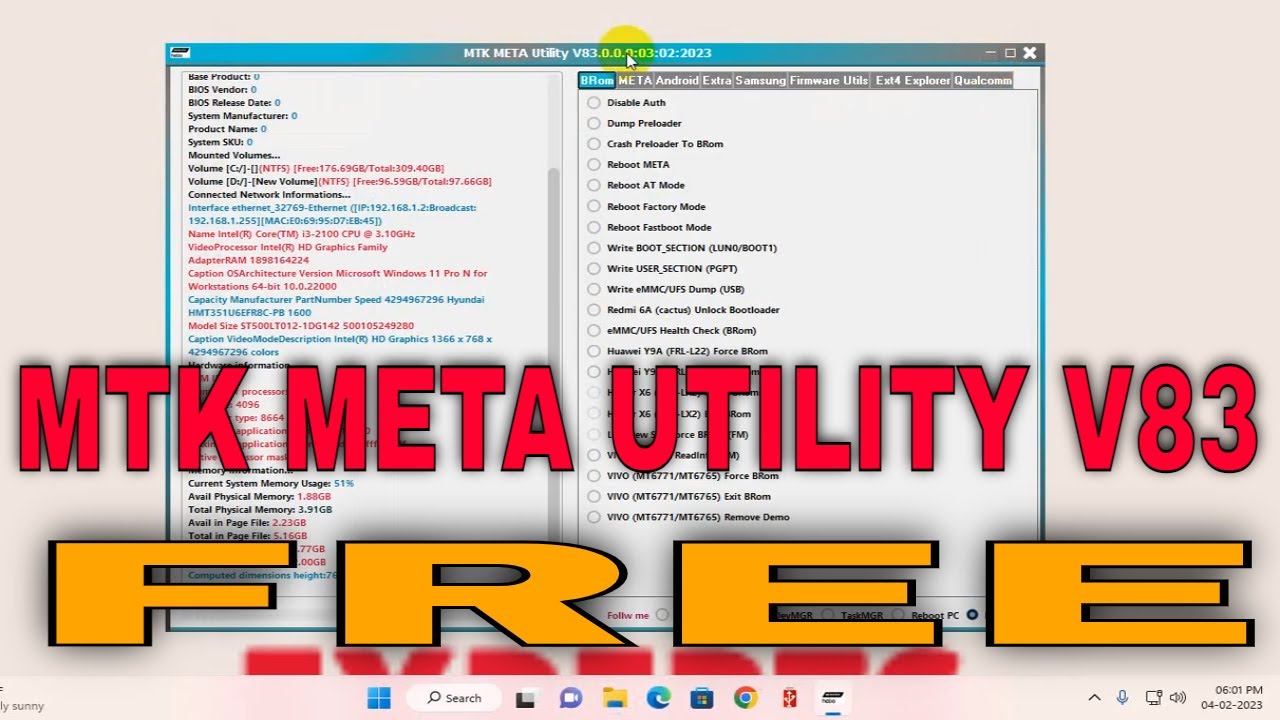 MTK META UTILITY TOOL V83 FREE | Vivo FRP| Samsung Frp | Spd Dead Boot ...