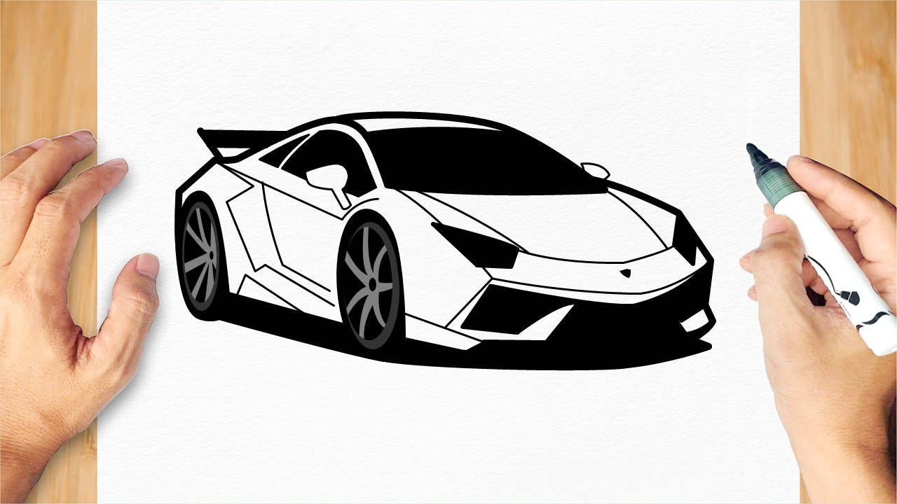 How To Draw Sport Car Lamborghini Step by Step Drawing - YouTube