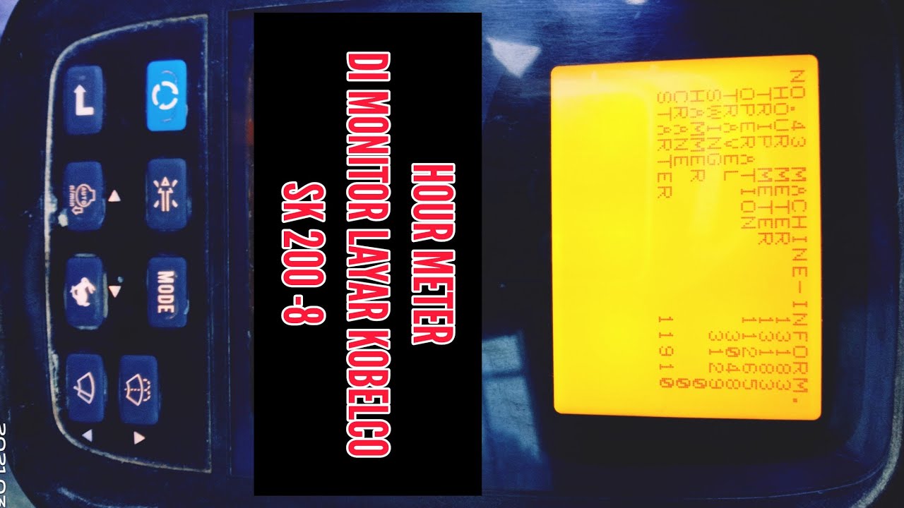 CARA MELIHAT HOUR METER EXCAVATOR KOBELCO SK 200-8 DI MONITOR LAYAR ...