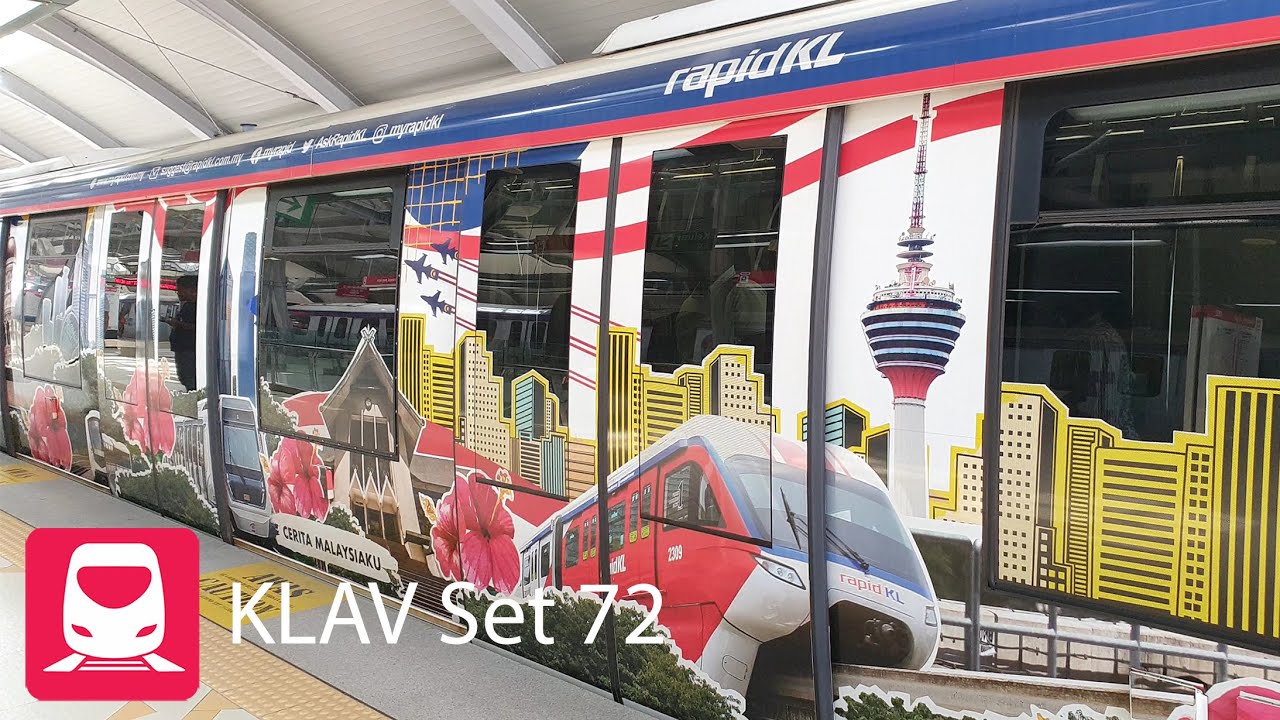 LRT KELANA JAYA LINE KLAV SET 72 ARRIVING & DEPARTING AT SUBANG JAYA ...