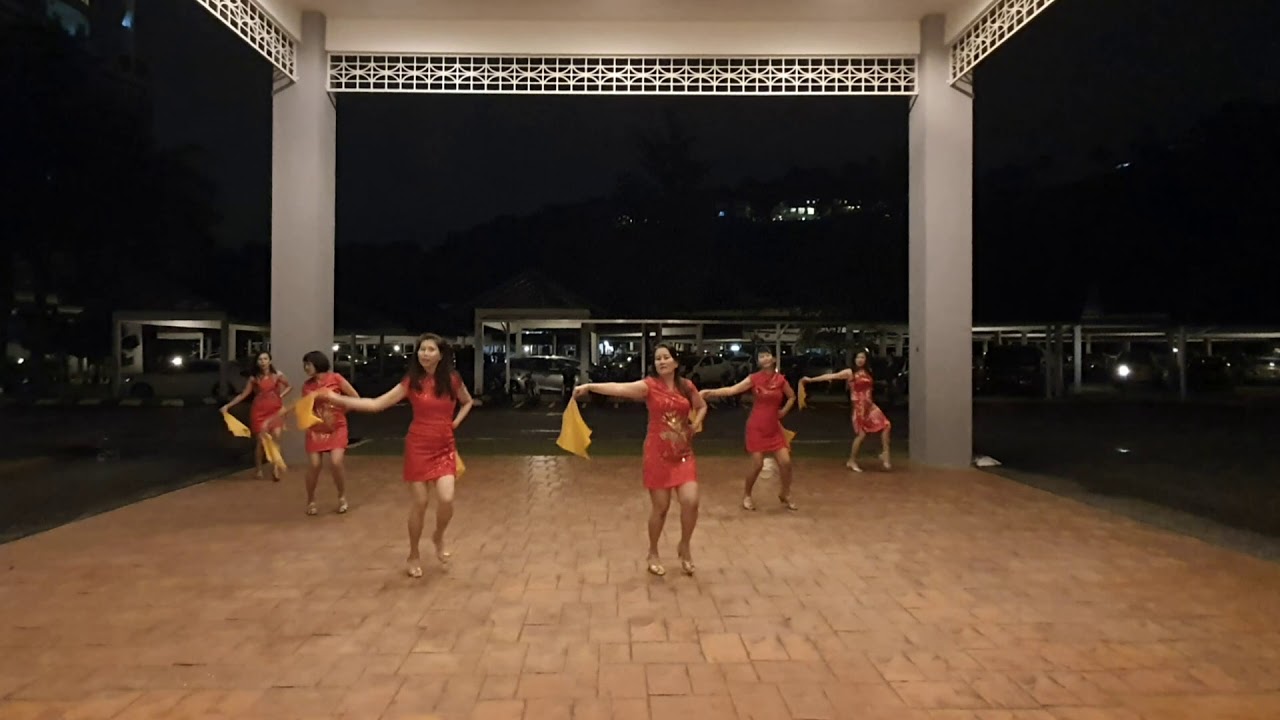 新年到，新年好 Line dance (Chereo by Kenny Teh and Molly Yeoh) - YouTube