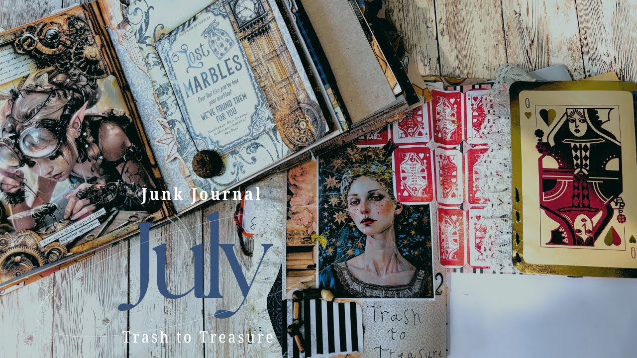 Junk Journal July 2025 // TRASH TO TREASURE // Day 12 - YouTube