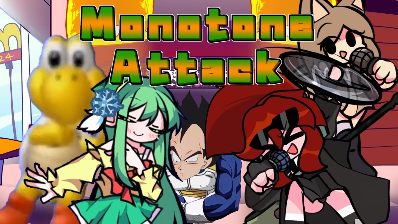 Monotone Attackを踊るノコノコ&のたーさんとTactie&Cathieに歌わせてみた【FNF X Broly】 - YouTube