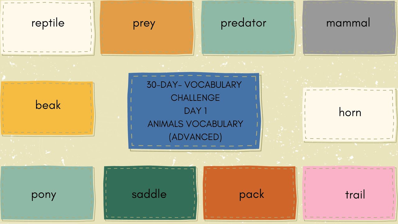 Master Your Animal Vocabulary In Just 30 Days! Day 1 - Advanced Animal ...