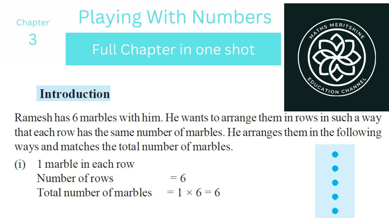 Class 6th Maths Chapter 3 | Playing with Numbers Complete Chapter ...