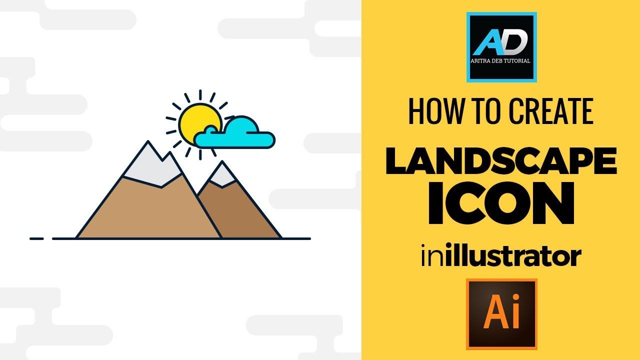 How to Make Landscape Icon in illustrator | Icon Maker | Adobe ...