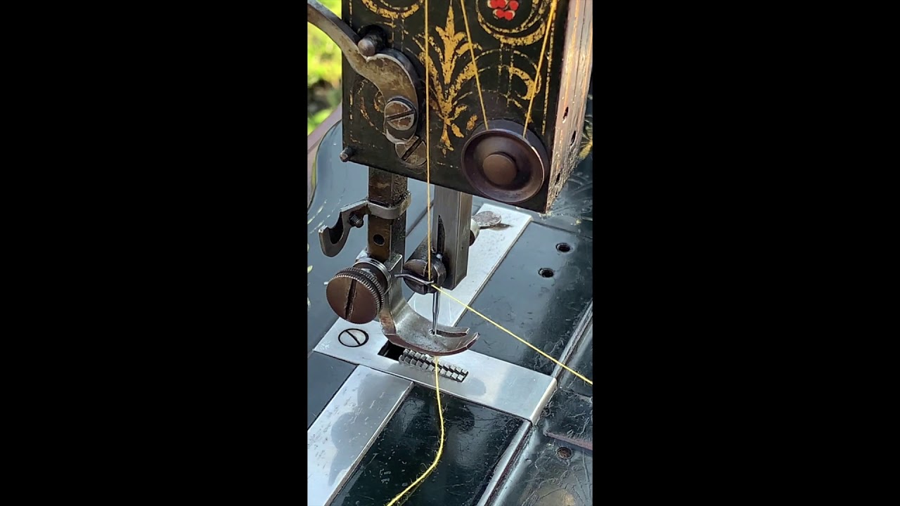 Threading a 1886 Junker & Ruh sewing machine - YouTube