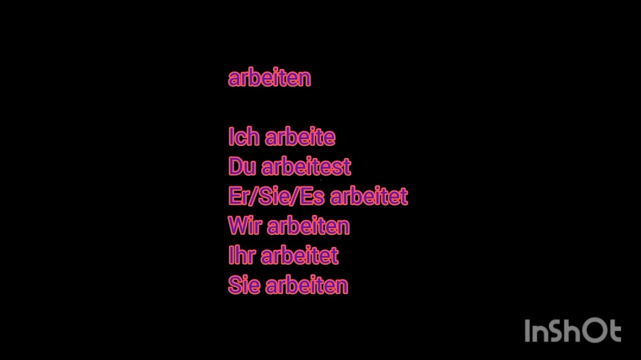 გერმანული ენა Ich Arbeite ვმუშაობ Youtube