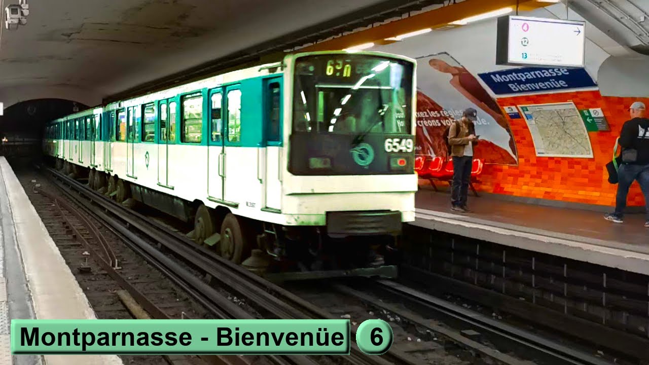 Montparnasse - Bienvenüe | Line 6 : Paris métro ( RATP MP73 ) - YouTube