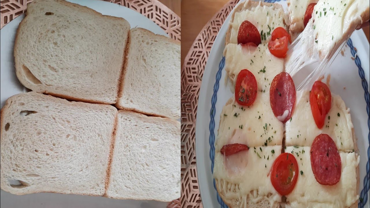 If you have four slices bread! You can make a super delicious PIZZA in ...