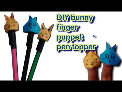 DIY bunny finger Puppet pen topper #pentopper #fingerstyle # ...