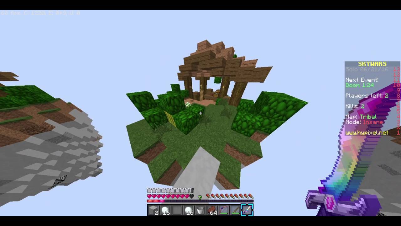 "SHARPNESS 3 DIAMOND SWORD" Minecraft SkyWars #17! - YouTube