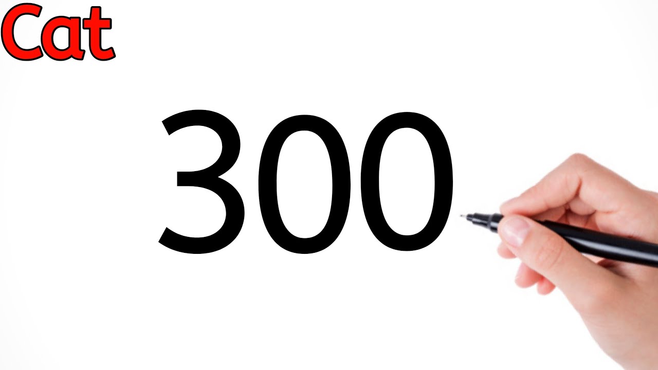 How To Draw A Cat From 300 l Drawing Pictures Using The Numbers l ...