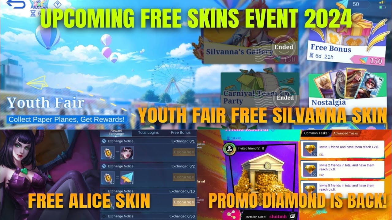 FREE SKINS EVENT YOUTH FAIR AND PROMO DIAMONDS 2024! MLBB EVENT UPDATE ...