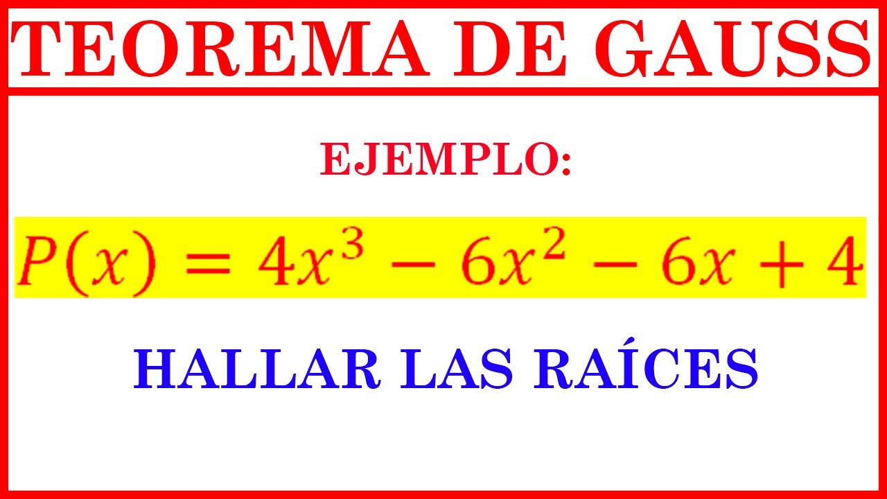 TEOREMA de GAUSS (EXPLICACIÓN) [EJEMPLO] (ESPECIALIZACIÓN) - YouTube