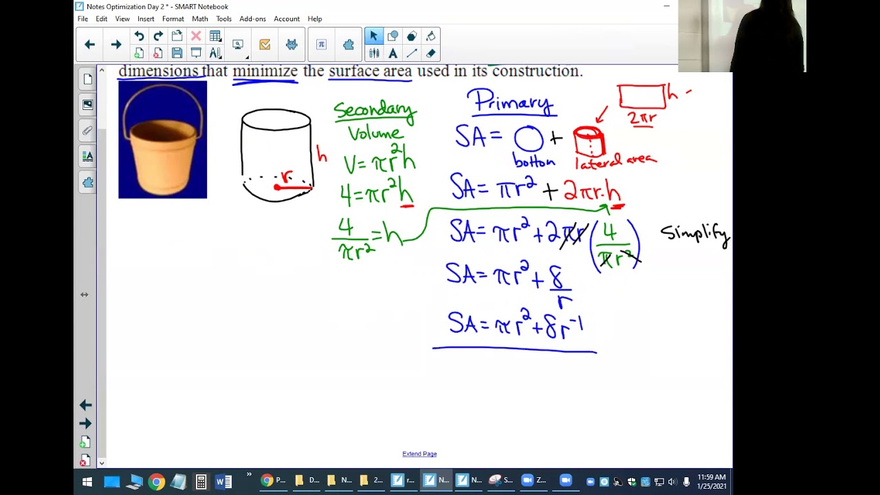 Example 6 Cylinder Optimization - YouTube