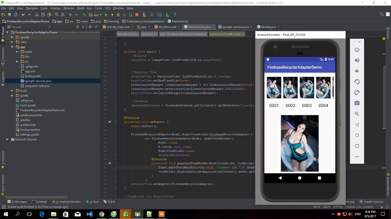 Firebase Recyclerview Adapter Click Event Youtube