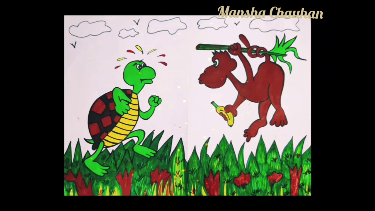 How to draw sea Turtle and Monkey | Easy to draw step by step Turtle ...