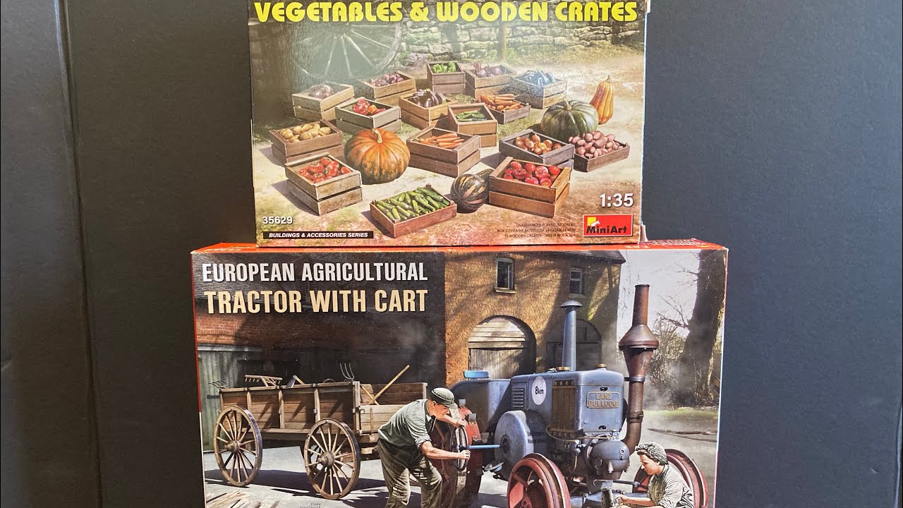 WW2 era European Agricultural Tractor with Cart, and Vegetables ...