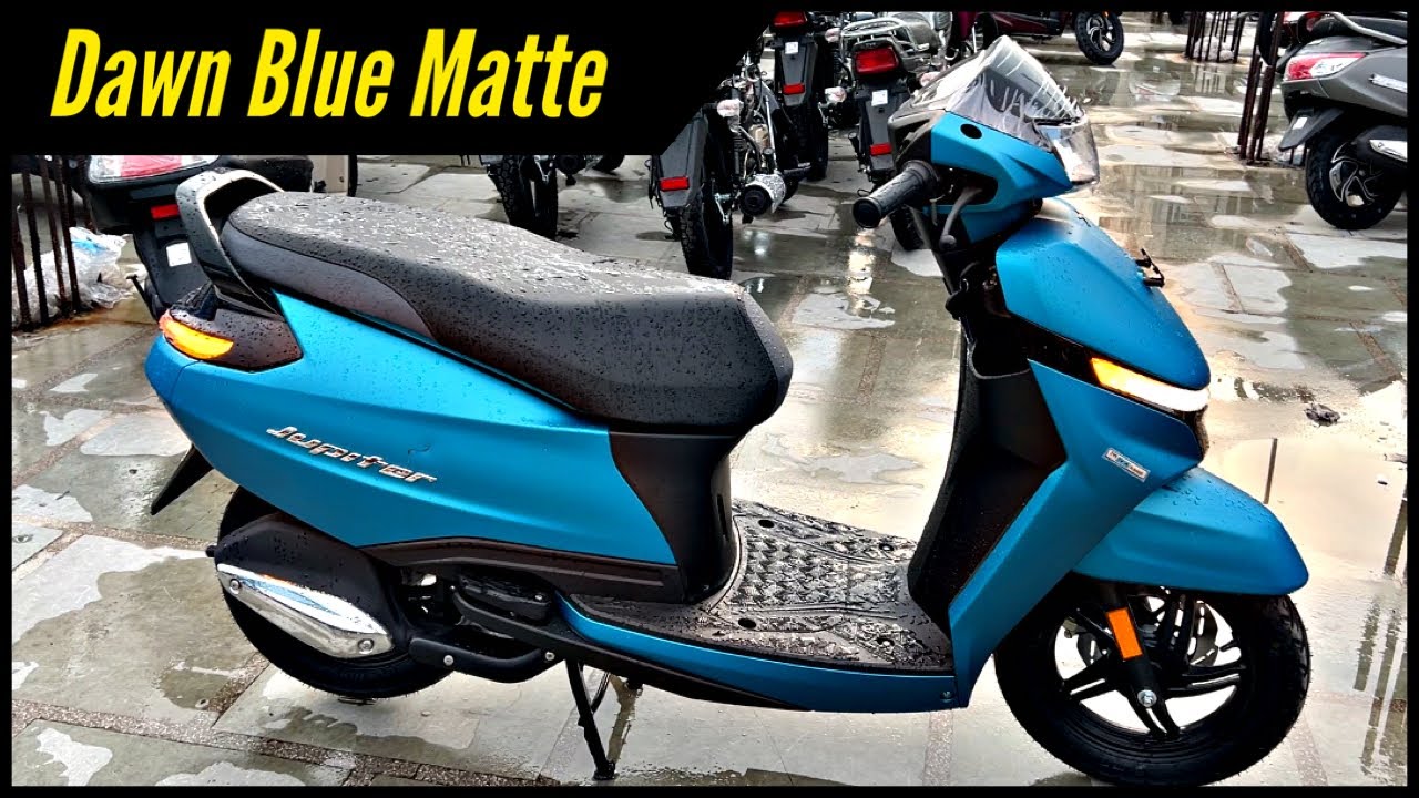 TVS Jupiter 110 Dawn Blue Matte New Colour Review | All Details | Price ...