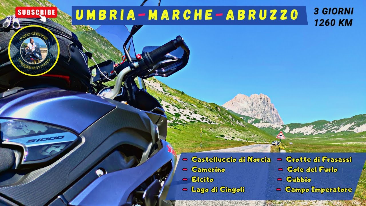 UMBRIA MARCHE e ABRUZZO in moto. 3 giorni tra grotte, gole e set cinematografici. BMW S1000XR ...