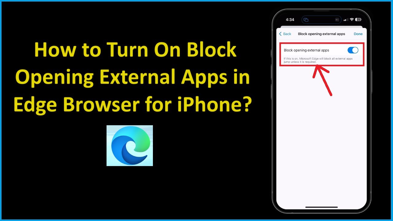How to Turn On Block Opening External Apps in Edge Browser for iPhone ...