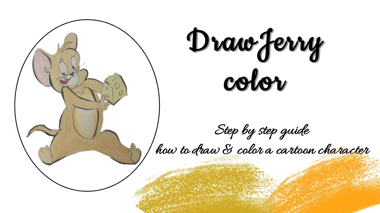 How to draw & color Jerry Cartoon step by step | by Let's Paint kids ...