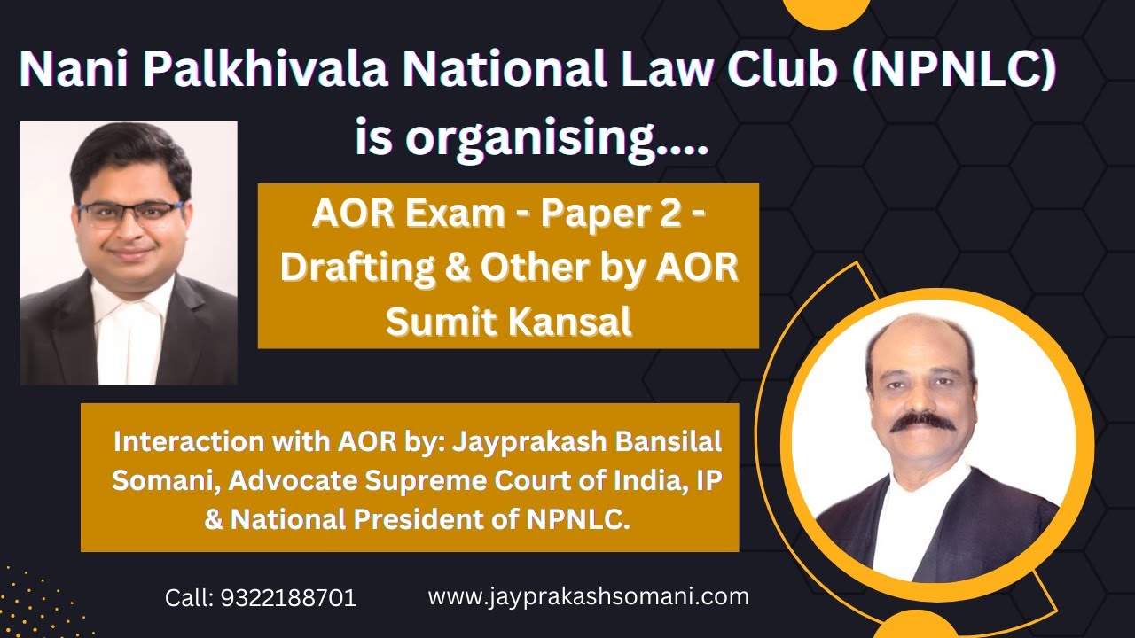AOR Exam - Paper 2 - Drafting & Other by AOR Sumit Kansal - YouTube