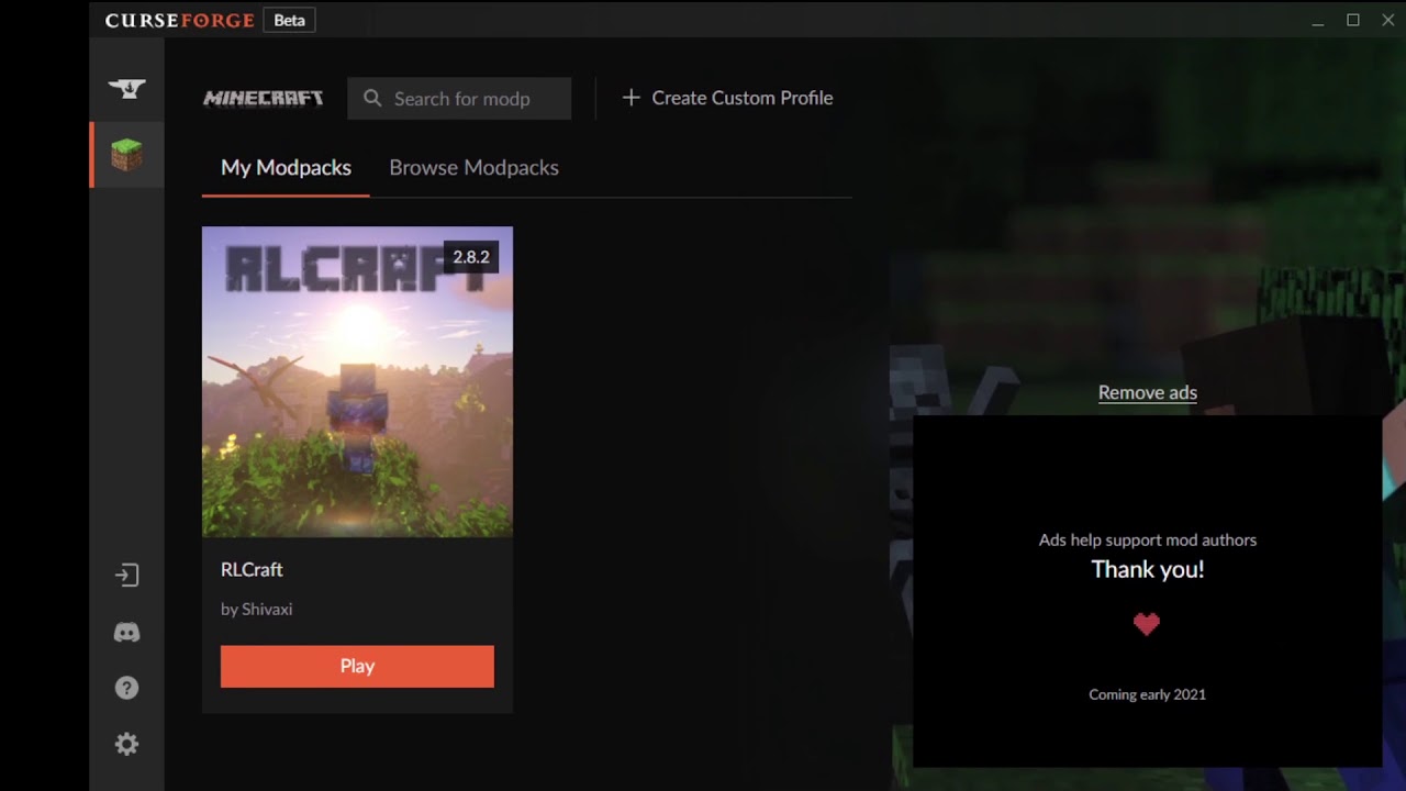 Installing RLCraft: CurseForge - YouTube